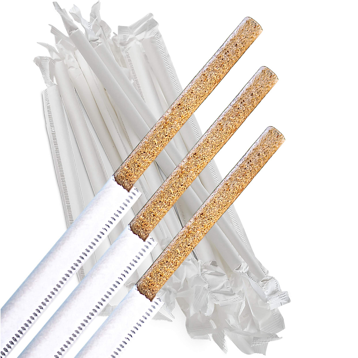 AGAVE FIBER STRAWS - 100ct Individually Wrapped Biodegradable 8.2" Straws by Ecoware. Plant Based, Eco-friendly, 100% Recyclable, Alternative to Paper & Plastic Straws