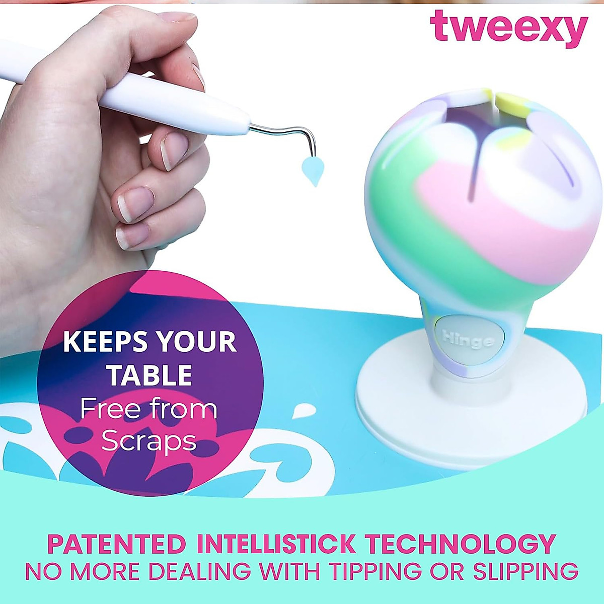 tweexy Hinge Weeding Vinyl Scrap Collector, Anti-Spill Smartgrip Airlock Suction Vinyl Holder, Craft Heat Transfer Vinyl, HTV Crafting Adhesive Paper Sheets Holder (Large, Unicorn)