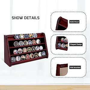 AtSKnSK 4 Rows Military Army Challenge Coin/Casino Chip Display Stand Rack Holder Case Collectible Holds 28-36 Coins