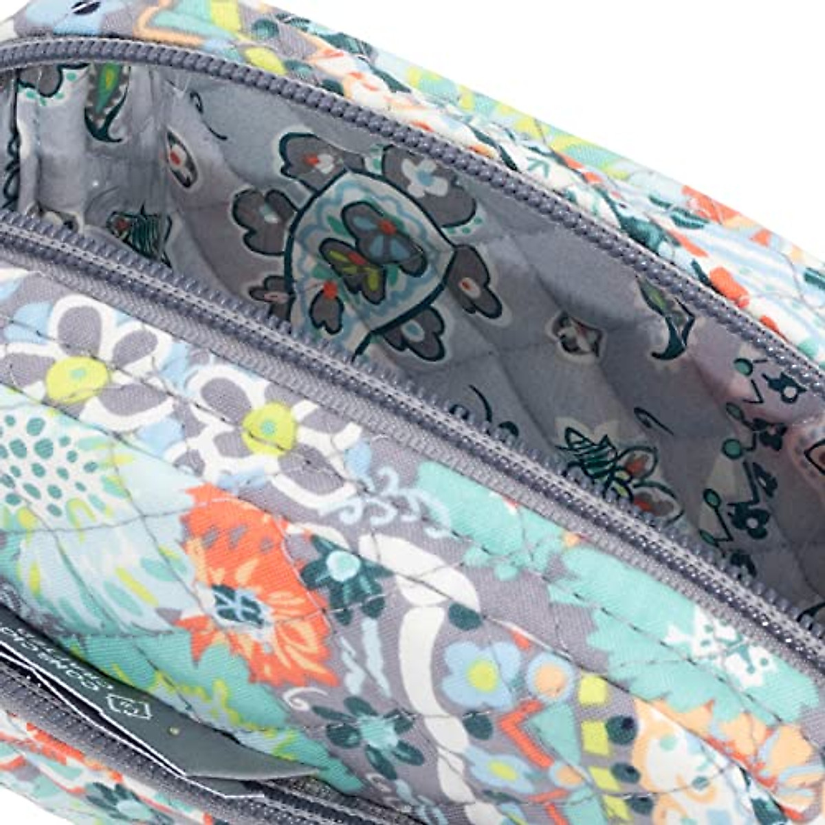 Vera Bradley Women's Cotton Mini Cosmetic Makeup Organizer Bag, Citrus Paisley - Recycled Cotton, One Size