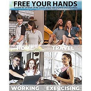 Neck Fan, Portable Bladeless Personal Fans Rechargeable , Small Hands Free Hanging Cooling USB Fan, 3 speeds wind, Free Adjustment Width, Wearable for Weeding Camping Sports Travel Outdoor. (white)