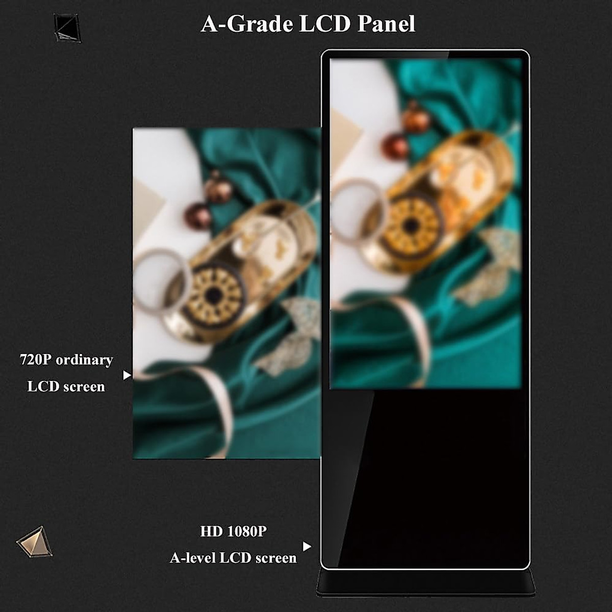 32 Inch Digital Signage Kiosk,Vertical Floor Standing Touch Screen Advertising Machine,0.121cbm Automatic Media Player,Indoor Advertising Machine With Wifi,HD Screen,43inches