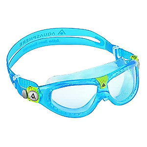 Aqua Sphere Seal Kid 2 Kids Swim Goggles - Ultimate Underwater Vision with Comfort, Anti Scratch Lens & Hypoallergenic | Unisex Children, Clear Lens, Turquoise/Turquoise Frame (MS5064343LC)