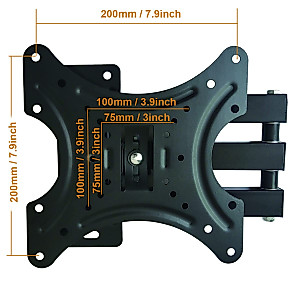 Henxlco Full Motion TV Wall Mount Articulating Swivel Tilt Extend Bracket for Most 13-40 Inch LED LCD Flat Panel Curved Screen Max VESA 200x200mm