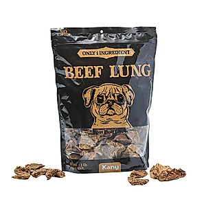 Kanu Pet Beef Lung Dog Treats, 1 lb - All-Natural, Single Ingredient Beef Lung, High in Protein, Vitamins, and Minerals, No Preservatives, Perfect for Training or Rewarding, Wholesome and Nutritious