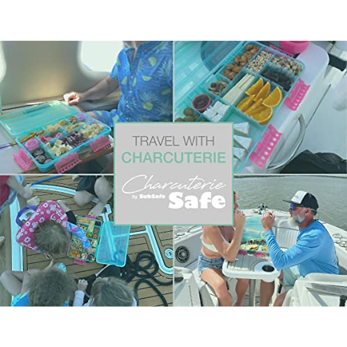 SubSafe Charcuterie Safe - Waterproof Tackle Box Container Keeps Snacks Fresh & Dry On the Go - Fill With Cured Meats, Cheese, Nuts -Perfect for the Boat, Beach, Parties, Picnics, Tailgating & More