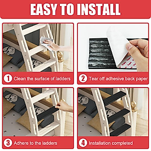 FMOACEN 6.6 FT Black Bunk Bed Ladder Pads PVC Soft Corner Protectors with Strong Adhesive, Stair Steps Cover for Foot Comfort