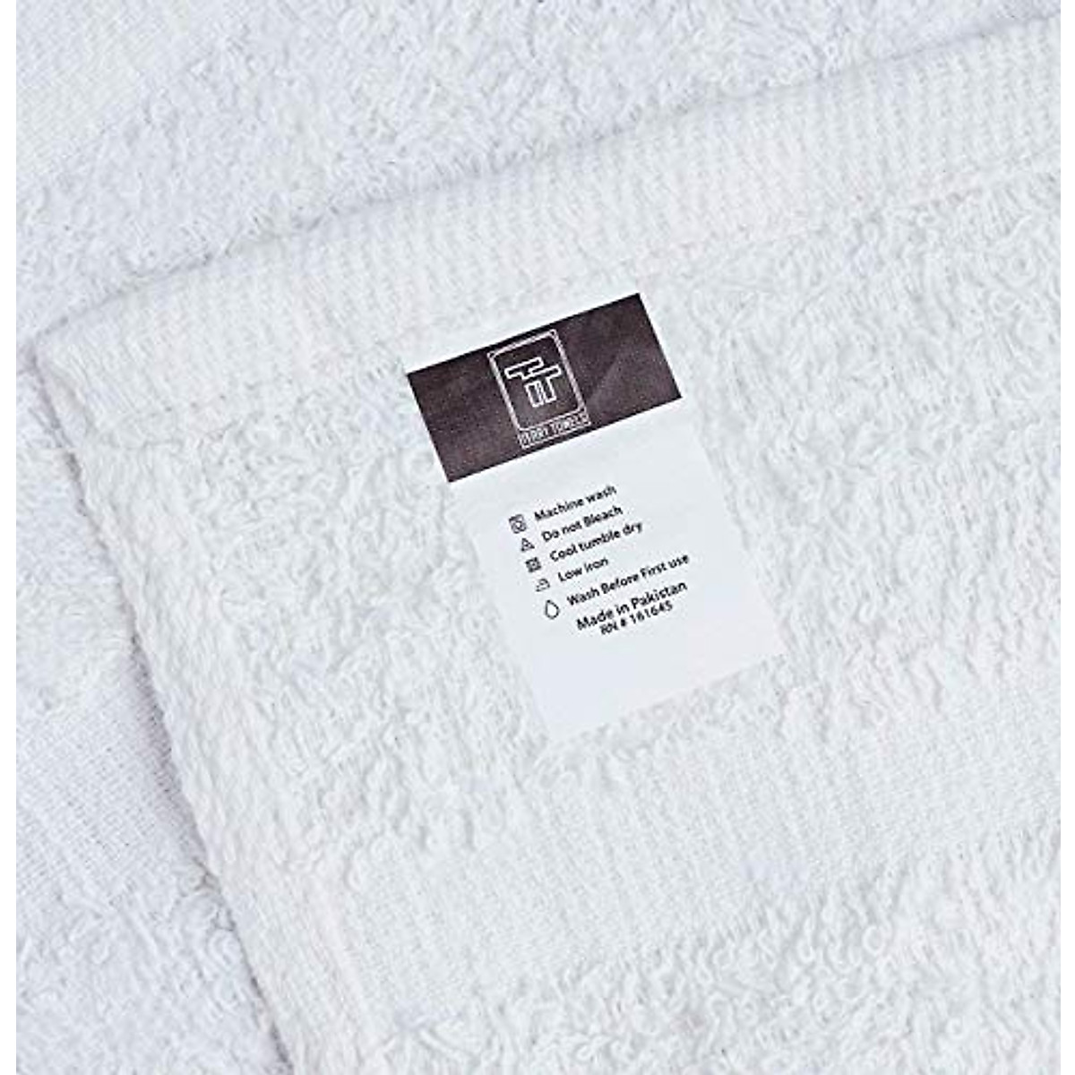 Terry Towels Salon White 12 Pack Towels Set Pk 12 Cotton Saloon Soft Gym Towel-(White)-16 x 27-Ringspun Cotton Softness and Absorbency, Easy Care