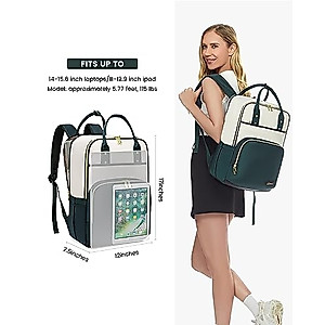 LOVEVOOK Laptop Backpack for Women 15.6 Inch, Travel Backpack Personal Item Carry On Bag for College, Women’s Computer Backpack Laptop Bag for Work for Teacher Nurse With Water-Resistant, Dark Green