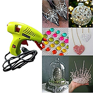 NEX&CO Kids Mini Hot Glue Gun with 60 Pack Colored Glue Sticks - Melting Adhesive Glue Gun Kit for Small Arts Craft Projects with Finger Protectors - Safety Low Temp On Off Switch LED Indicator Green