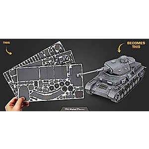Fascinations Metal Earth Premium Series Panzer IV Tank 3D Metal Model Kit Bundle with Tweezers