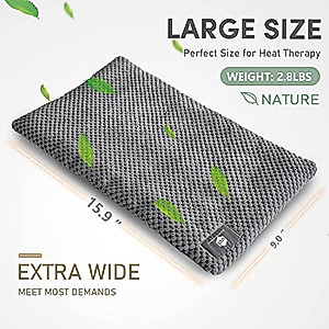 UNCN Wide Microwave Heating pad with Washable Cover 9 * 15" Microwavable Hot Pad for Neck Shoulder, Cramps, Back Cordless Warm Compress Weighted Moist Heat Pack for Aches, Unscented