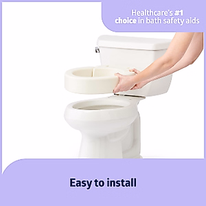 Medline Elongated Hinged Toilet Seat Riser, 3.5 inch, 400 lb Weight Capacity, White - Ideal Mobility Aid for Elderly, Disabled, and Medical Patients, Enhances Bathroom Safety