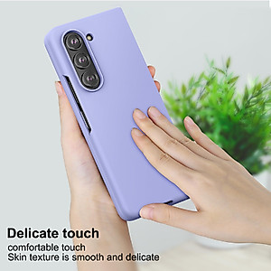 Foluu Slim Fit Case for Samsung Galaxy Z Fold 5 Case, with Front Built-in Screen Protector, Ultra Thin Matte PC Protective Cover for Samsung Galaxy Z Fold5 5G 2023 (Purple)