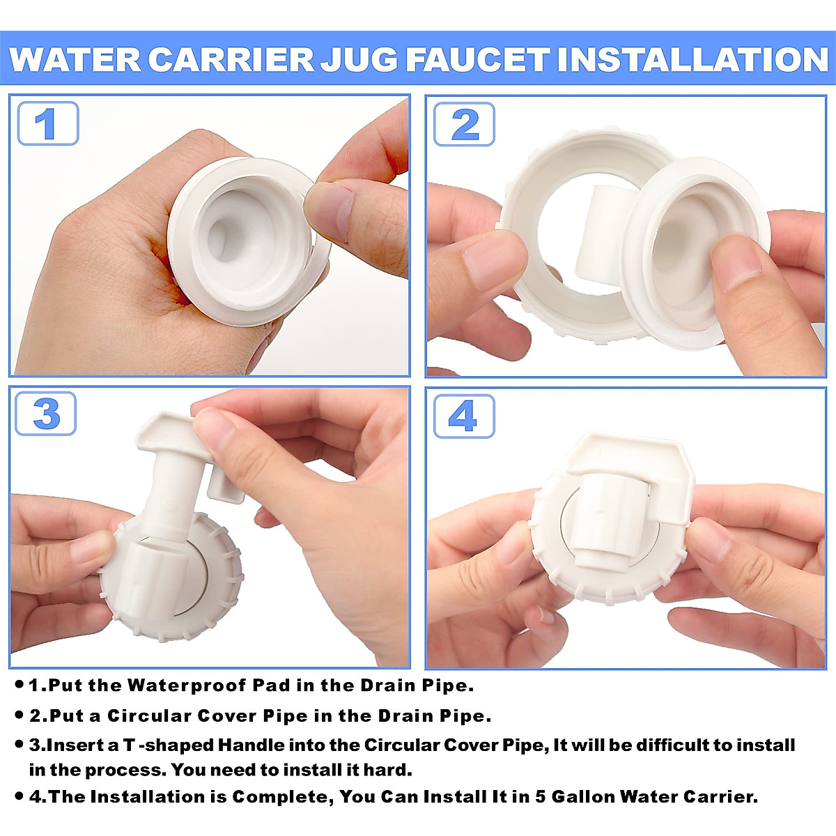 5-Gallon Water Jug Spigot, Water Carrier Jug Replacement Faucet Assy Kit. Compatible with Coleman 5 Gallon Water Carrier Model 5620 Blue 5-Gallon Chiller. Easy replacement Durable 5-Gallon Faucet Assy