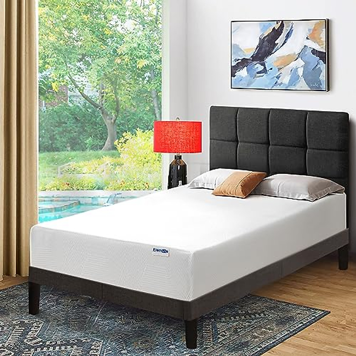 ELEMUSE Twin Mattress 8 Inch Cooling Gel Memory Foam Mattress, CertiPUR-US® Certified Breathable Bed in a Box for Pressure Relief, Fiberglass-Free