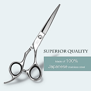 Professional Hair Cutting Scissors, 6.5 Inch ULG Barber Shears Scissors, Japanese Stainless Steel Haircut Scissors, Salon Razor Edge Series Hair Scissors with Adjustment Tension Screw