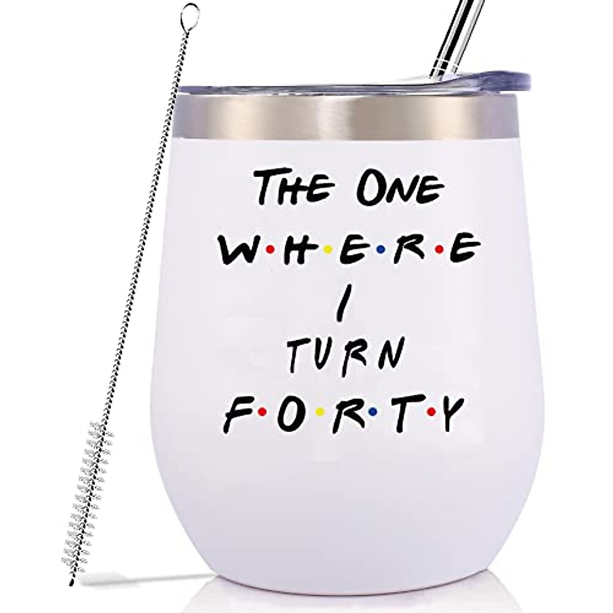 GEANHIL 40th Birthday Gifts for Sister,Best Friends,Women,Boss,Girlfriend,Wife,Daughter,Co-worker,Nurse-Turning Forty-Friends TV Show-12oz Tumbler Coffee Mug Cup-THE ONE WHERE I TURN FORTY