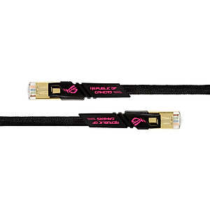 ASUS ROG Cat7 Ethernet Cable – 5 ft Shielded Gaming LAN network cable high speed network up to 600MHz & 10GB Transfer Rates, Nylon Braided, Gold Plated