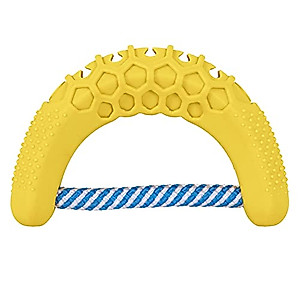 JW Pet CHEW-EE Dental Dog Chew Toy; Cleans Your Pet's Teeth and Gums As They Play; Add Their Favorite Flavors, Banana,Yellow