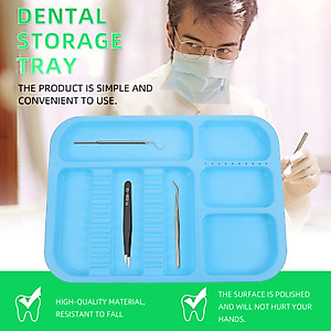 Plastic Dental Trays Instrument Trays Dental Instrument Set Plastic Serving Fruit Storage Trays Dentist Tools Kit Blue Pink Green
