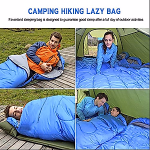 Lightweight Sleeping Bag, 3 Season Sleep Bags for Kids Adults Girls Women, Microfiber Filled Warm Cool Cold Weather 5-20 Degree for Backpacking/Hiking/Naturehike/Camping with Compression Sack -Blue