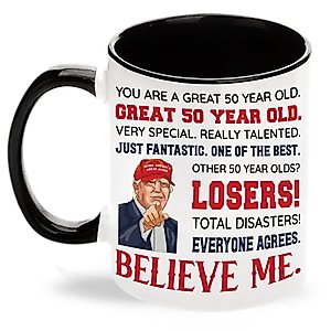 Viberty 50th Birthday Gifts For Men Women, 1974 Birthday Gifts Ideas, 50th Birthday Mugs Funny, 50 Year Old Birthday Gifts For Mom, Dad, Friend, Coworker, Him, Family, 50th Ceramic Mug 11oz