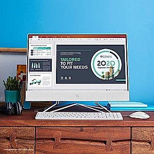 HP 24-inch All-in-One Desktop Computer, AMD Athlon Silver 3050U Processor, 8 GB RAM, 256 GB SSD, Windows 10 Home (24-dd0010, White) (Renewed)