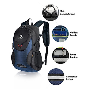 WATERFLY Lightweight Packable Hiking Backpack: Foldable Travel Daypack Ultralight Camping Day Pack for Woman Man