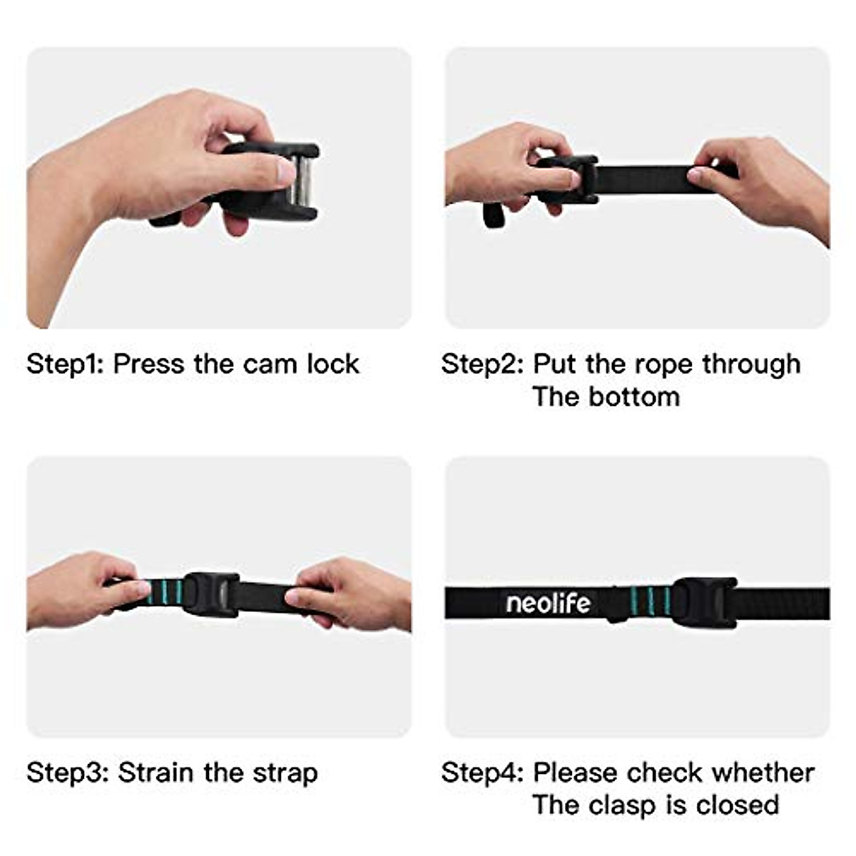 WONITAGO Premium 'No Scratch' Silicon Tie Down Cam Straps for Surfboards, Kayaks, SUP Paddleboards, Canoes, Snowboards 15ft (Pair)