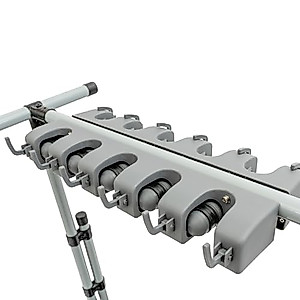 Freestanding Broom Mop Holder with Water Tank, Floor Standing Cleaning Tool Cart with Universal Wheel, Cleaning Supplies Organizer for Store and Dry Brooms, Mop