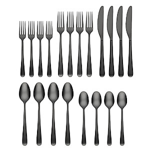Cambridge 514520CKW12DS Rafael Black Flatware, 20-Piece Set