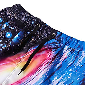 Goodstoworld Cool Galaxy Graphic Sweatpants Men Women 3D Joggers Funny Pants Men Rave Clothes Jogging Trousers with Drawstring Pockets XL