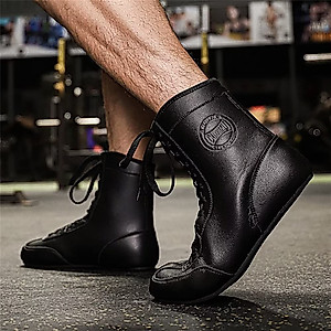 Mikrydco Men's Wrestling Shoes Professional Boxing Sneakers Lightweight Youth High Top Training Weightlifting Competition Footwear