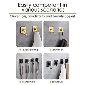 Space Aluminum Waterproof Hook Bathrobe Heavy Towel Hook Coat Bathrobe Bathroom Kitchen Living Room, Silver