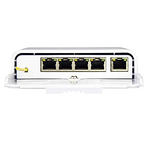 Outdoor 5 Port PoE Switch/Extender/Booster, 60W 48V 10/100/1000M POE Passthrough Switch Outdoor Ethernet Extender，PoE Repeater,6KV Lightning Protection, IEEE 802.3af/at/bt, by CENTROPOWER