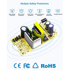 ALITOVE 5V 3A 15W AC 100V~240V to DC Power Supply Adapter Converter 5.5X 2.5mm 5.5x2.1mm Plug for WS2812B WS2811 WS2801 SK6812 LED Pixel Strip Light CCTV Camera Security System