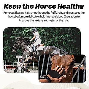 Wokape 2Pcs Horse Care Tool Kit, Incl Brush with Loop Handle/Reversible Stainless Steel Brush, Hairy Pet Care Tools for Shedding Grooming Horses Dogs Cattle Cats