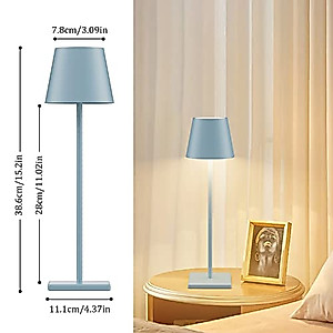 Howskys Blue Cordless Table Lamp,5500mAh Battery Powered Table Lamp,3W Touch Rechargeable Battery Table Lamp 3000k Warm White,IP54 Indoor/Outdoor Table Lamp