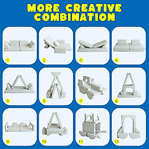 Lifestan Modular Kids Couch 14PCS, Play Couches for Creative Toddlers, Foldable Foam Couch for Playroom, Convertible Explorer Play Sofa Set for Indoor Playing, Creating, Sleeping1