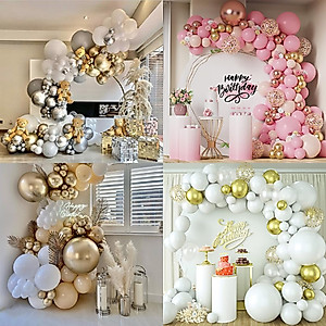 PIGETALE 140pcs Metallic Gold Balloons Different Sizes 18 12 10 5 Inch Golden Latex Balloons Kit for Balloon Garland or Balloon Arch as Birthday Party Graduation Wedding Holiday New Year Decorations