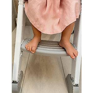 Dreambaby Potty Seat with Steps Toilet Training Seat - 2-Level Adjustable Potty Seat- Grey/White - Kids toilet seat attachment