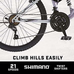 Mongoose Maxim Girls Mountain Bike, 24-Inch Wheels, Aluminum Frame, 21-Speed Drivetrain, Lavender