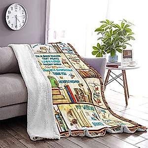 Book Lovers Gifts Blanket, Book Accessories for Reading Lovers, Book Reading Librarian Gifts Throw Blanket, Book Club Bookworm Gifts for Reading Lover Bookish, Literary Gifts Ideas Blanket 60"x50"