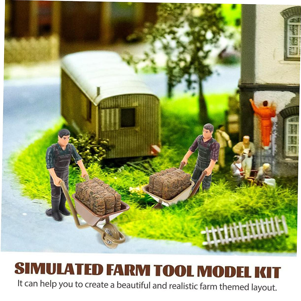 KOMBIUDA 12pcs Farm Accessories Model Sand Tray Miniatures Lawn Mower Accessories Cow Accessories Miniature Farmer Mini Mower Farm Playset Miniature Tools for Crafts Mini Farm Toys