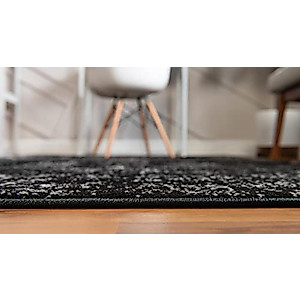 Rugs.com Monte Carlo Collection Rug – 5' x 8' Black Medium Rug Perfect for Living Rooms, Large Dining Rooms, 5 x 8 Feet