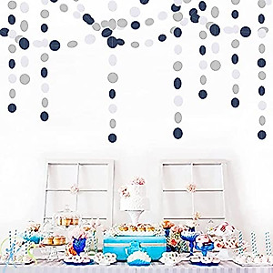 Navy Blue White Silver Birthday Graduation 2022 Fathers Day Wedding Baby Shower Party Decorations Bunting