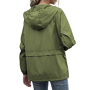 Lightweight Rainwear,Waterproof Active Outdoor Cycling Hiking Rain Jacket Army Green XL