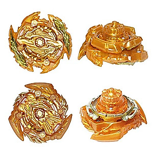 FANSETOYUMA Bey Battle Tops Metal Fusion Burst Turbo Gyro Evolution Set with 4D Launcher Grip and Stadium-Golden