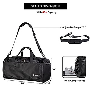 EONGOA Sports Travel Gym Bag with Shoes Compartment & Dry Storage Pocket,Durable Water Resistant Fitness Duffle Bag with Inner Pocket and Adjustable Shoulder Strap for Women & Men